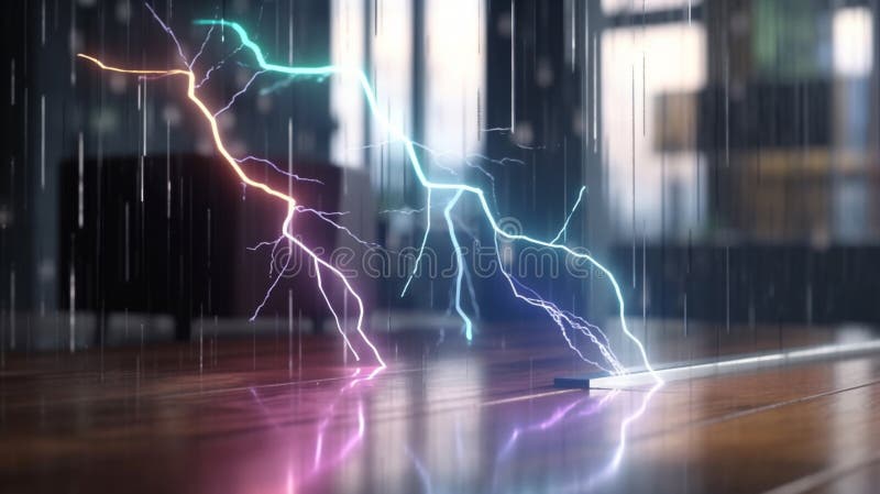 Future Colorful Lightning Technology Wave Network Connection Technology ...