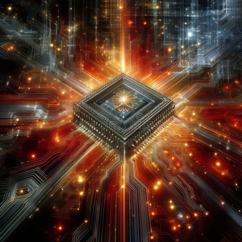 Future computers abstract stock illustration. Illustration of tech ...