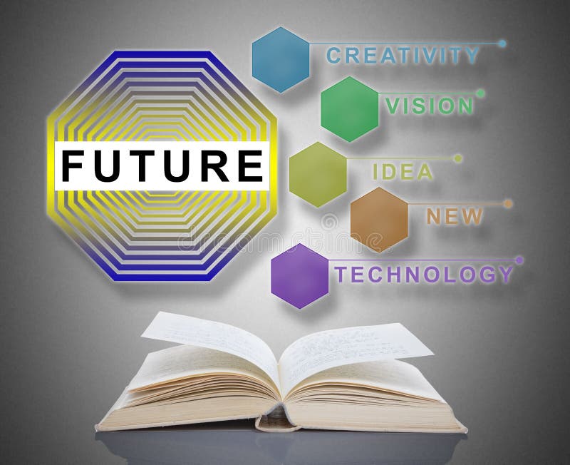 Future Concept Above a Book Stock Illustration - Illustration of ...