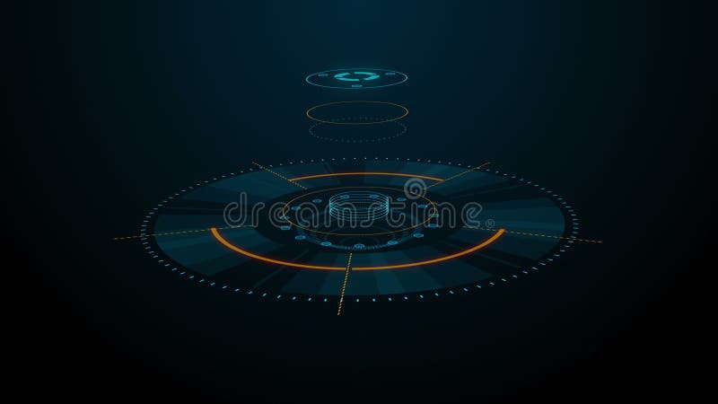 Future Concept Virtual Touch User Interface HUD with Hologram . Interactive Screen Stock Footage ...