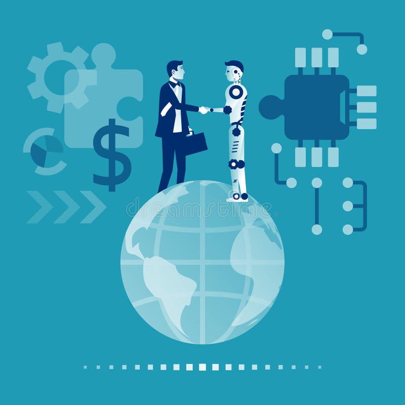 Future Cooperation. Artificial Intelligence Stock Vector - Illustration ...