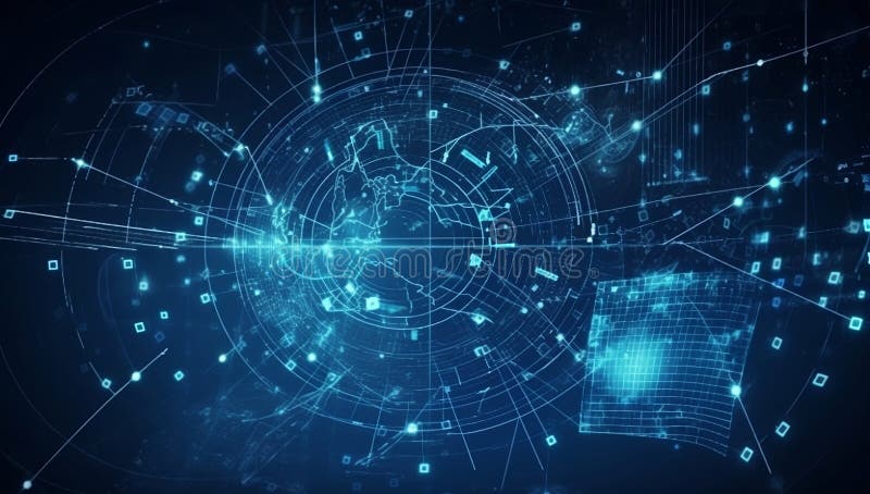 The Future of Cyberspace: Abstract Technological Background in Blue ...