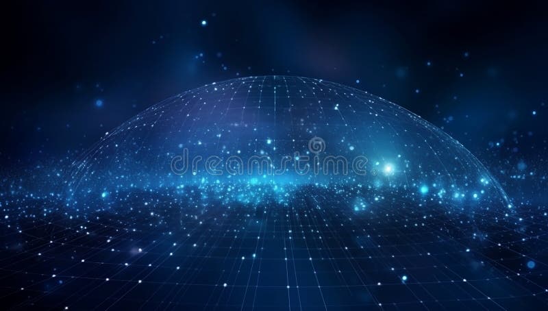 The Future of Cyberspace: Abstract Technological Background in Blue ...