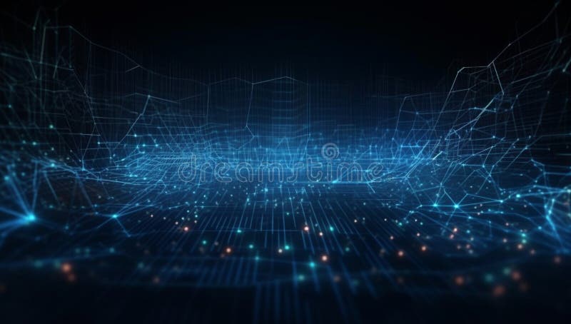 The Future of Cyberspace: Abstract Technological Background in Blue ...