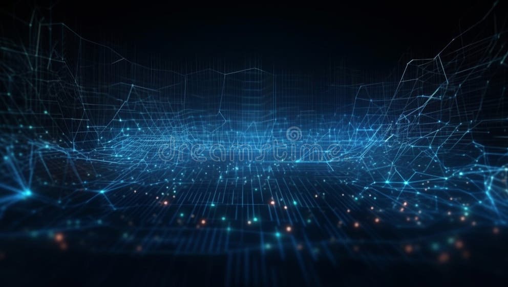 The Future of Cyberspace: Abstract Technological Background in Blue ...