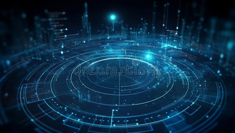 The Future of Cyberspace: Abstract Technological Background in Blue ...