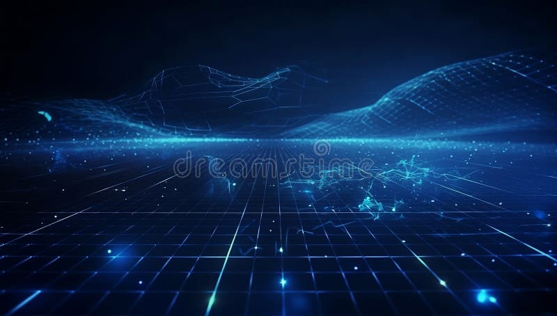 The Future of Cyberspace: Abstract Technological Background in Blue ...