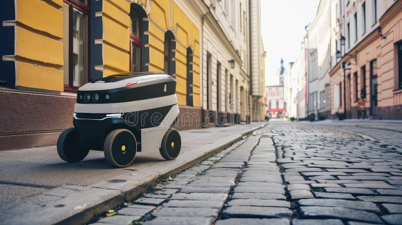 Mobile Robot Delivering Orders. Stock Photo - Image of shipping ...