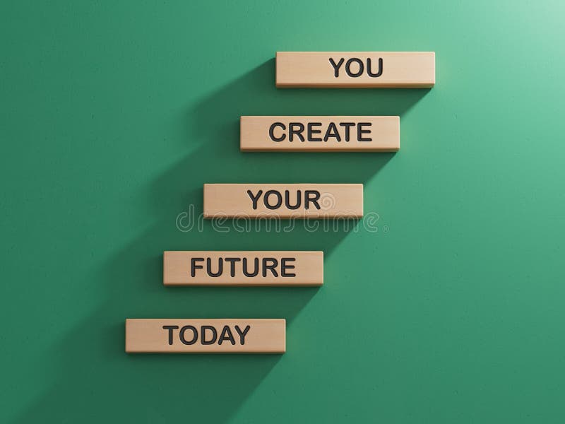 Future and Development Symbol. Wooden Blocks with Words You Create Your ...