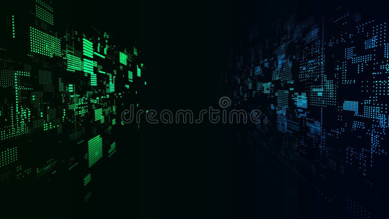 Future Digital Cyberspace. Sorting and Analysis Digital Data. Vector ...