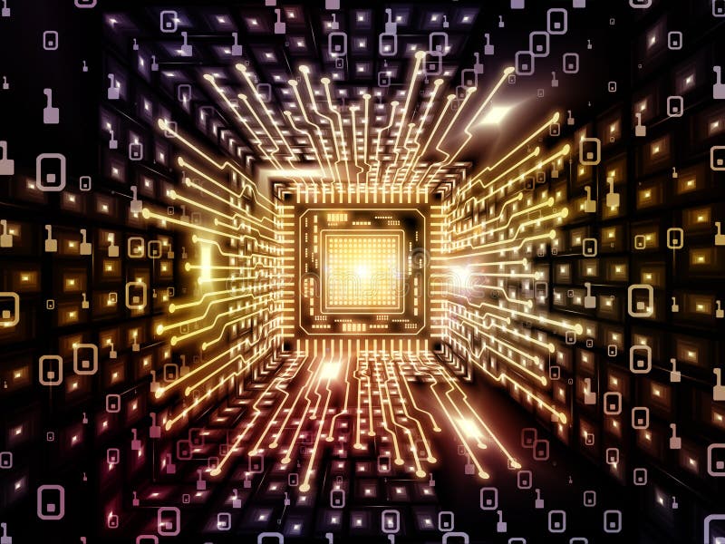 Future of Digital Processor Stock Illustration - Illustration of ...