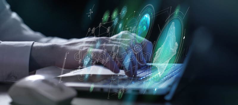 The Future of Digital Technologies in Business and Finance Stock Photo ...