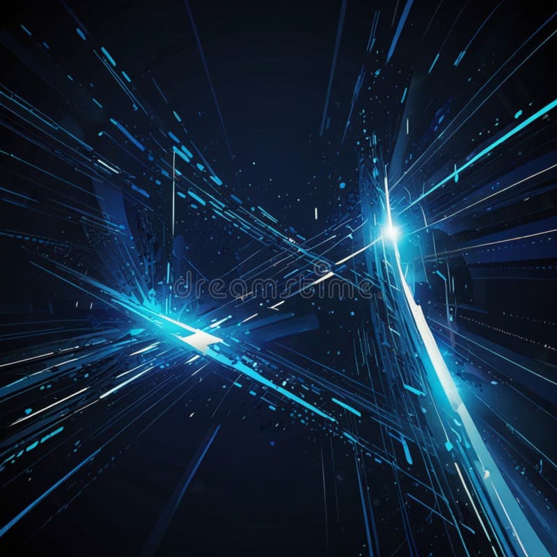 Future Digital Technology is Depicted in this Blue, Abstract Image with ...