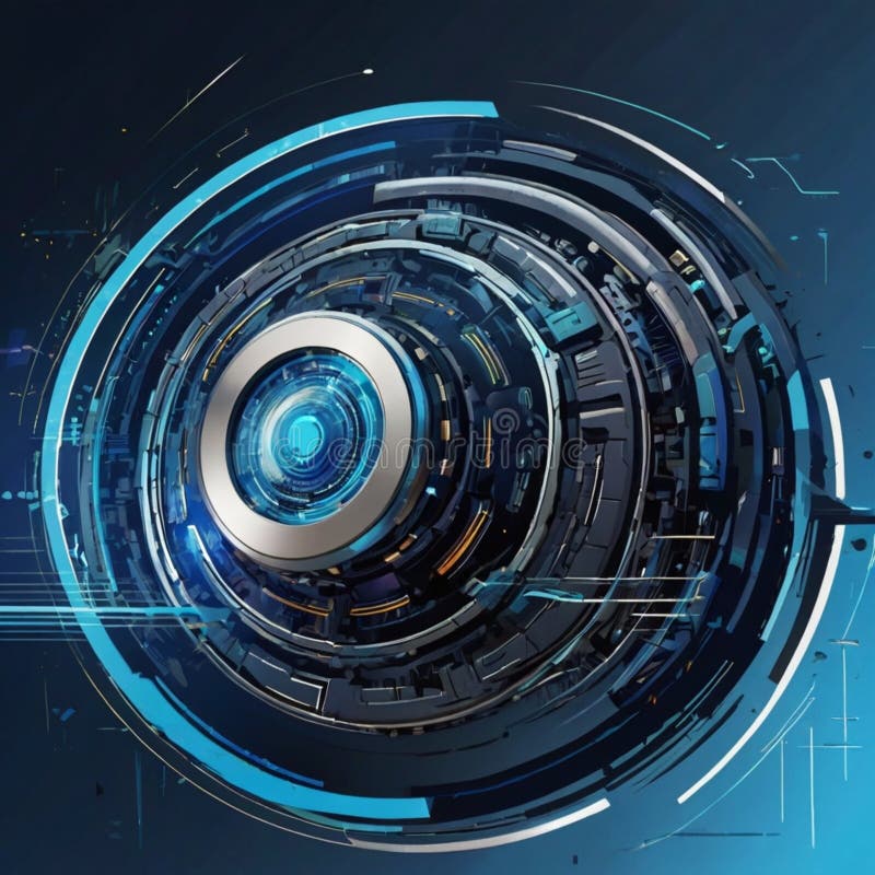 Future Digital Technology is Depicted in this Blue, Abstract Image with ...