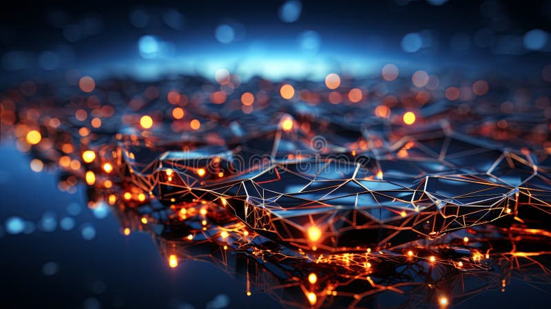 A World Map at Night, Featuring City Lights Stock Illustration ...