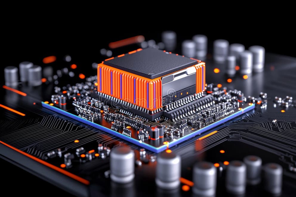 The Future of Digitalization. Stock Chip Generation Stock Photo - Image ...