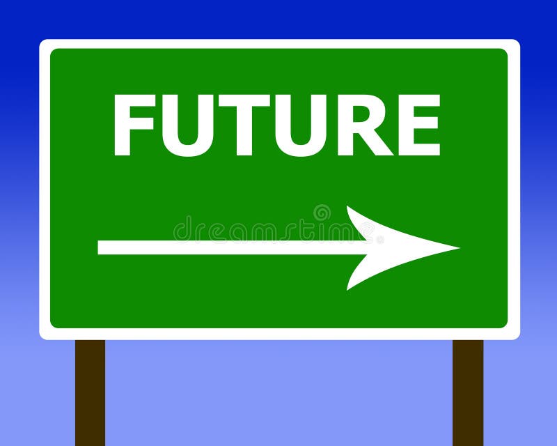 Future Direction Road Street Sign and the Sky Stock Illustration ...