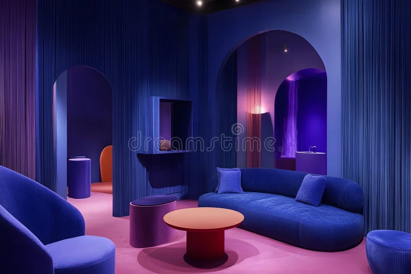 Future Dusk Color Trend 2025 in Modern Interior Design Stock ...