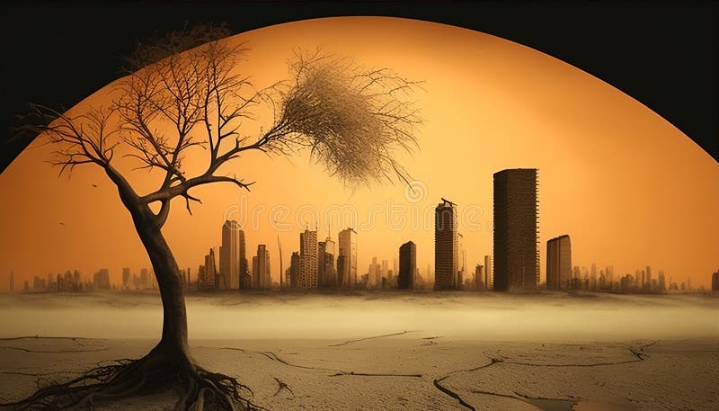 Future Earth: a Dystopian Glimpse, Made with Generative AI Stock ...