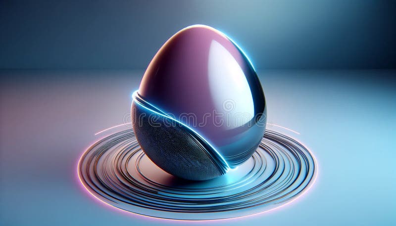 Future Easter, Egg in Minimalistic Style Stock Illustration ...