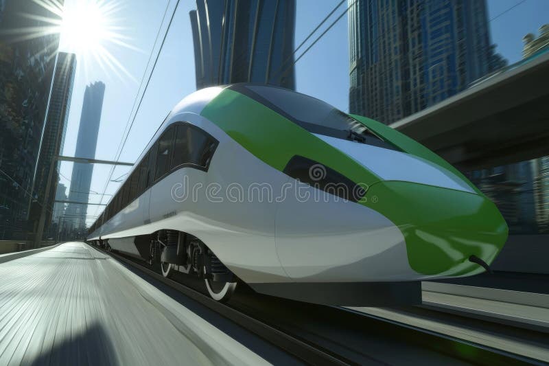 The Future of Eco-friendly Electric Trains and Generative Stock Stock ...