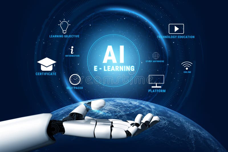 The Future of Education is AI Powered E-Learning Platforms Motif Stock Photo - Image of ...