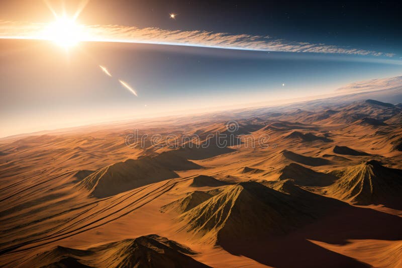 The Future of Energy a Solar System with Sun Effect.AI Generated Stock ...