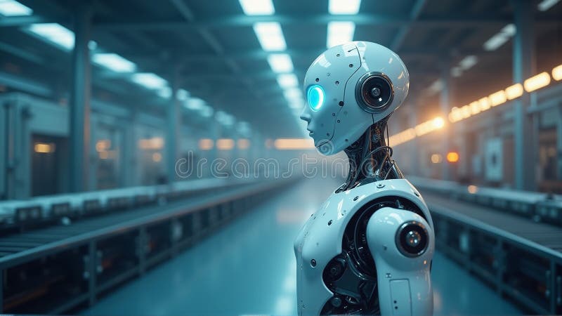 Future Factory: a Glimpse into Advanced Automation Stock Illustration ...