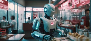 Future of Fast Food AI Robot Worker Taking Orders at Drive-Thru ...