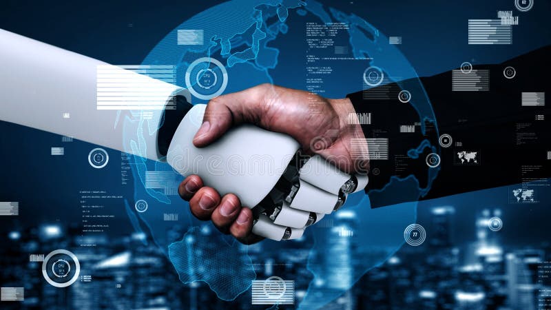 Future Financial Technology Controll by AI Robot Huminoid Uses Machine ...