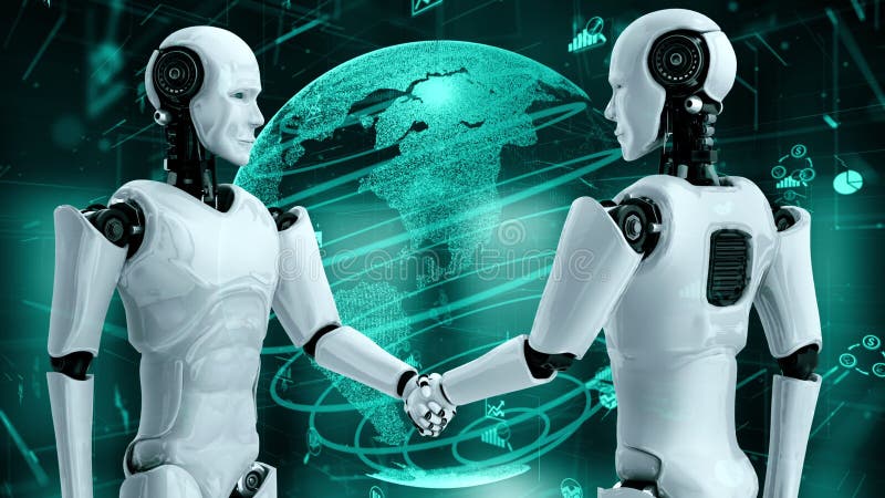 Future Financial Technology Controll by AI Robot Huminoid Uses Machine ...