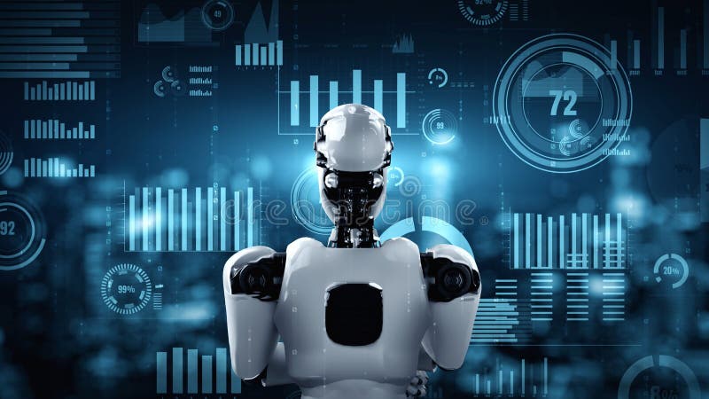 Future Financial Technology Controll by AI Robot Huminoid Uses Machine ...