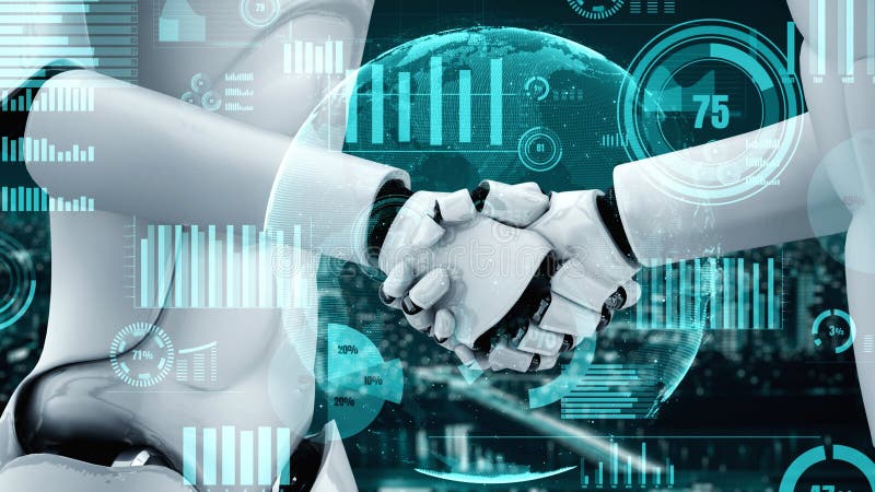 Future Financial Technology Controll by AI Robot Huminoid Uses Machine ...