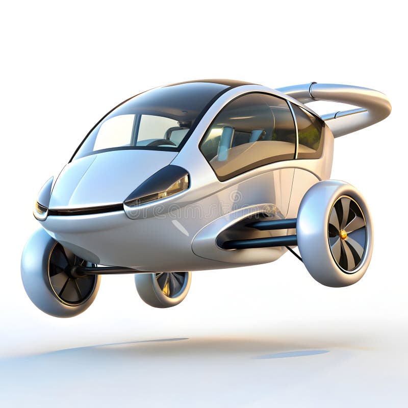A Future Flying Car with White Backgroug Stock Image - Image of design ...