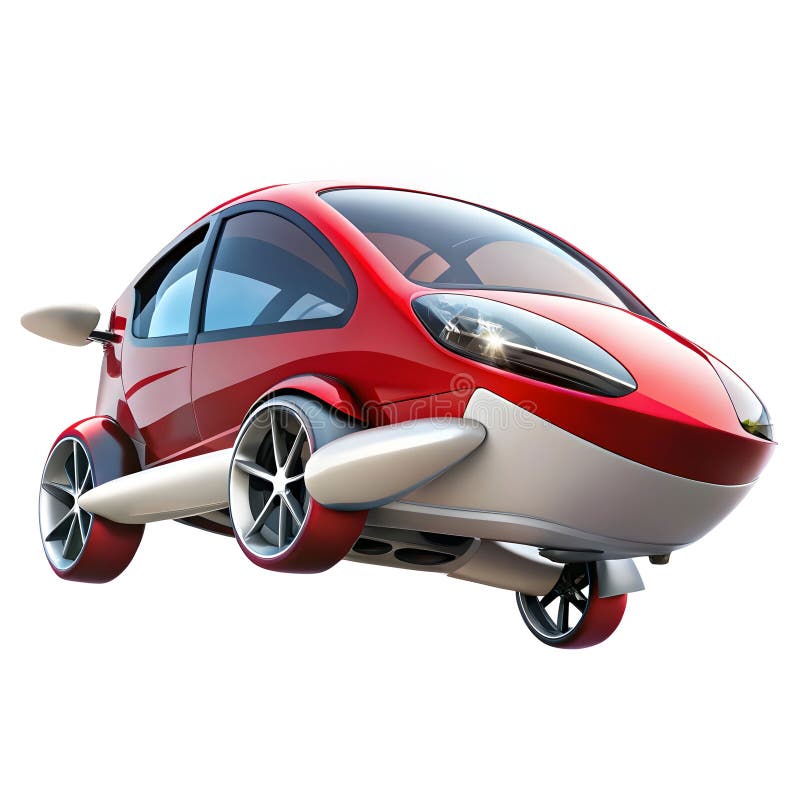 A Future Flying Car with White Backgroug Stock Photo - Image of ...