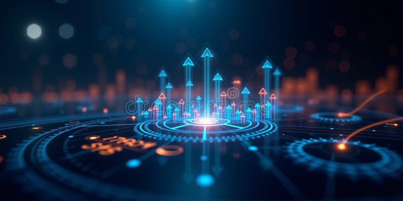 Future-Focused Growth Chart on Technological Interface Stock Illustration - Illustration of ...