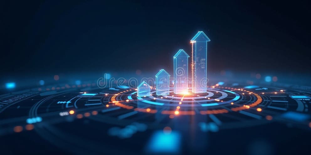 Future-Focused Growth Chart on Technological Interface Stock ...