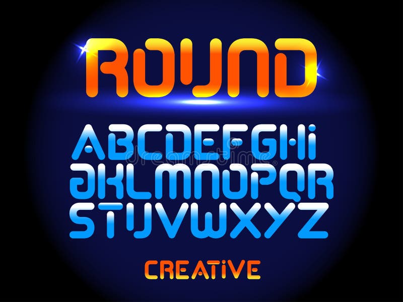 Bold Rounded Typeface Display Font Vector. Creative Playful Typography ...