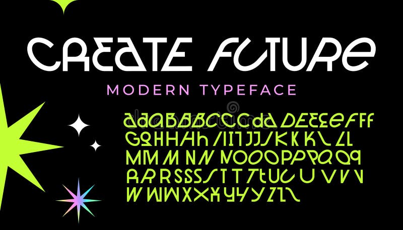 Future Font, Typeface, Trendy Alphabet Letters, Vector Stock Vector ...