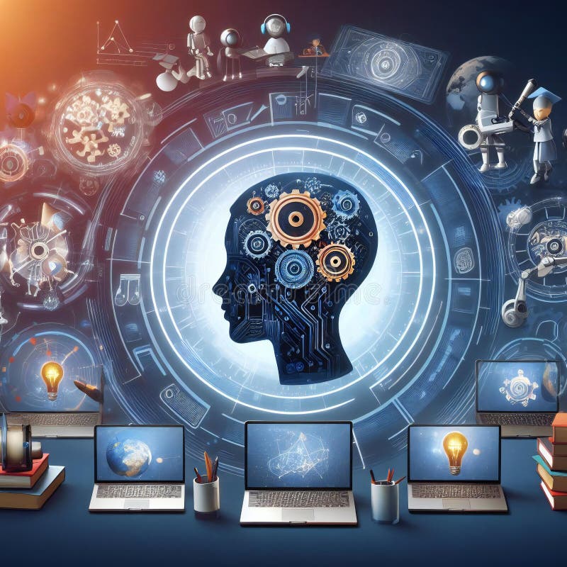 Future Forward Education with AI and Technology Ai Generated Stock ...