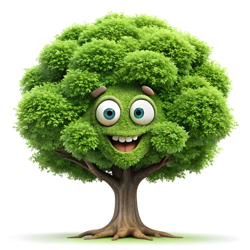 A-future-funny-tree-on-white-background Stock Illustration ...