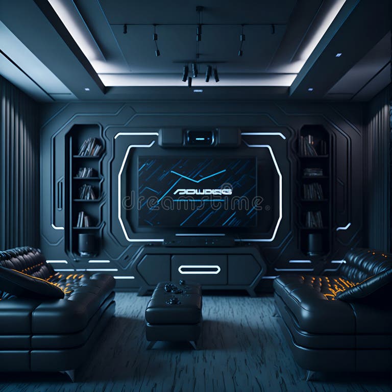 Future of Gaming with this Amazing Interior Design Stock Illustration ...