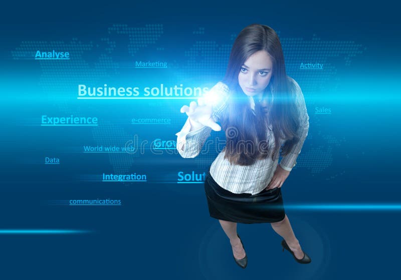 Future Business Solutions (woman In Interface) Stock Photo - Image of ...