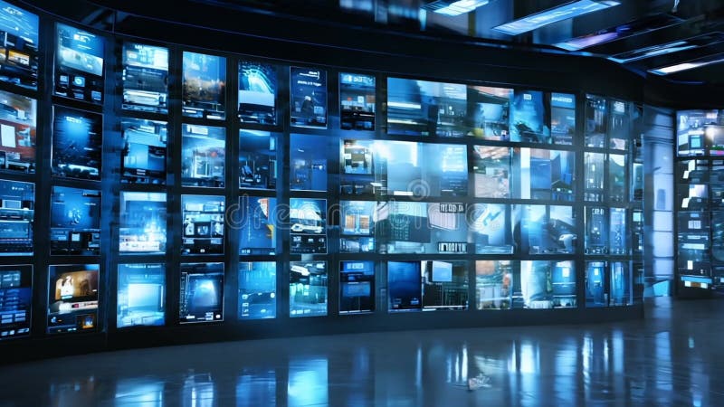 A Futuristic Room Adorned with an Array of Monitors and Screens ...