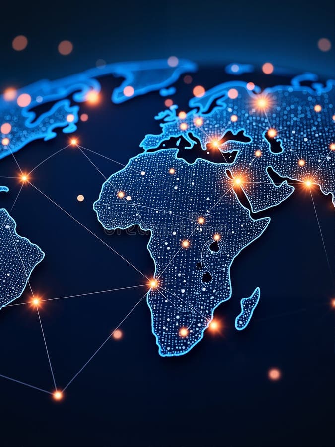 The Future of Global Networks Stock Illustration - Illustration of ...