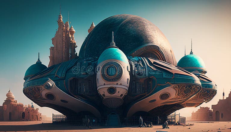 Future and Hi Tech Mosque Created with Generative AI Technology Stock ...