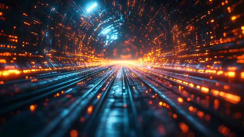 The Future of High-tech Environments is Digital Lines and Glowing ...