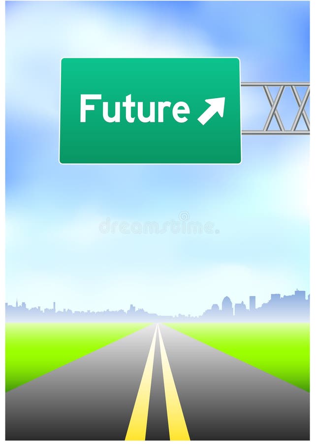 Future Highway Sign stock illustration. Illustration of skyline - 36611638