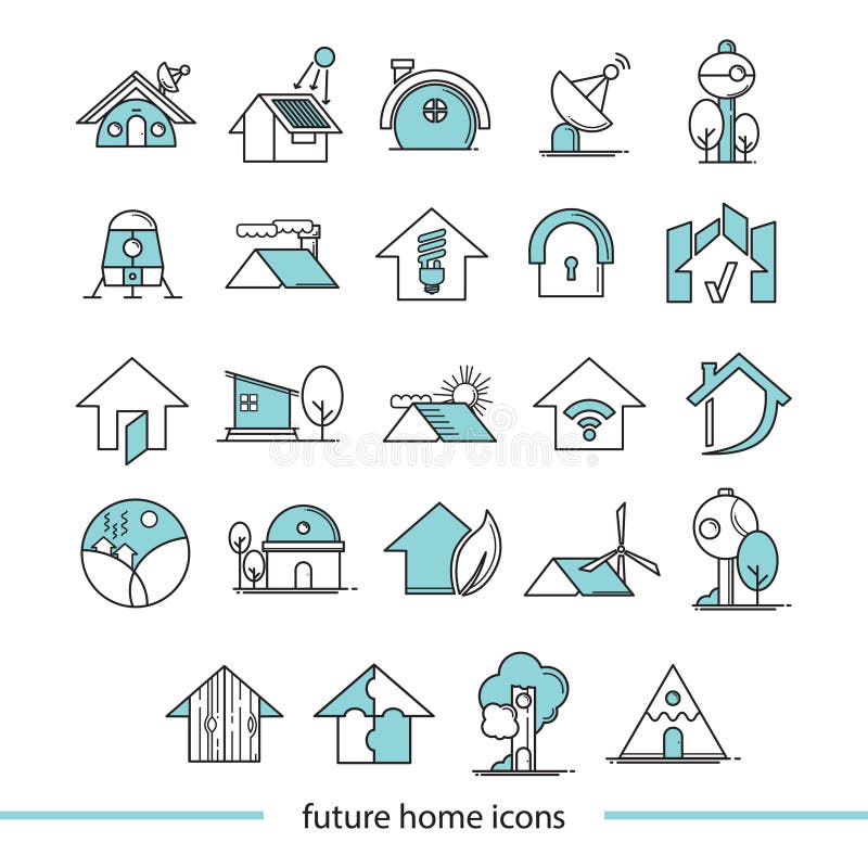 Future Home Collection. Vector Illustration Decorative Design Stock ...