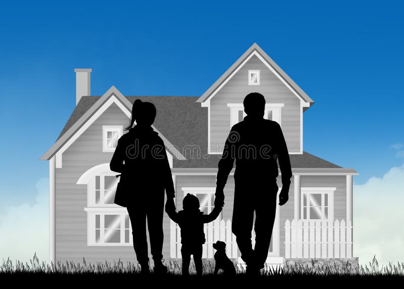 Future home family stock illustration. Illustration of silhouette ...